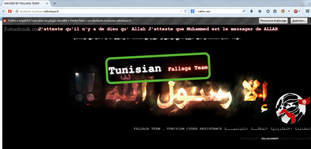 Le site de la paroisse étudiante de Toulouse hacké par "Fallaga Team"