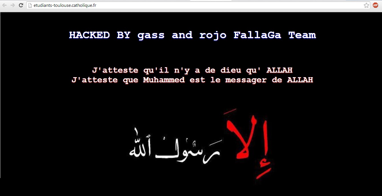 Le site de la paroisse étudiante de Toulouse hacké par "Fallaga Team"
